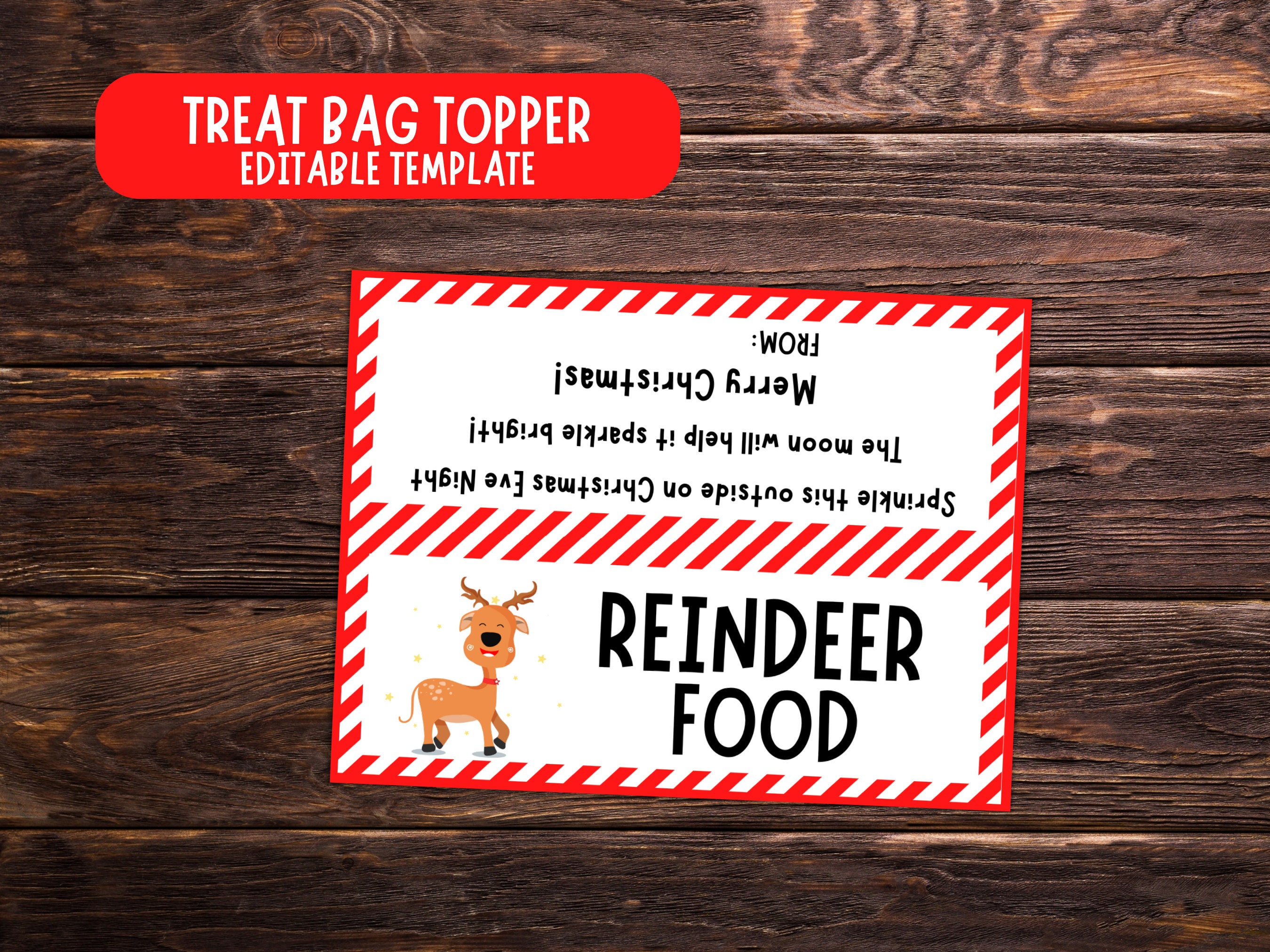 Reindeer Food Bag Topper, Reindeer Food Party Favor Tag. Class Holiday ...