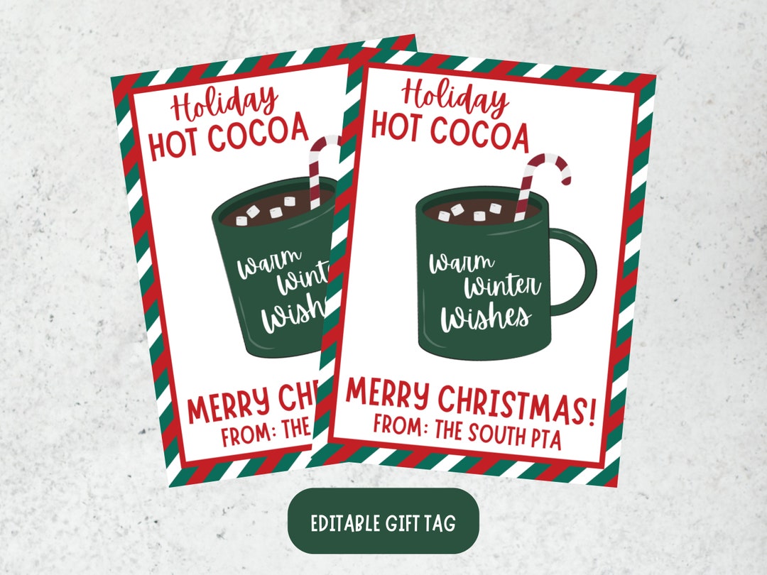 Christmas Gift Tags, Hot Cocoa Gift Tag, Teacher Gift Tag - Etsy