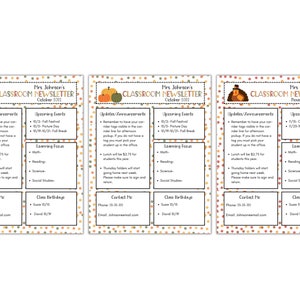 Fall Newsletter Templates September Newsletter October - Etsy