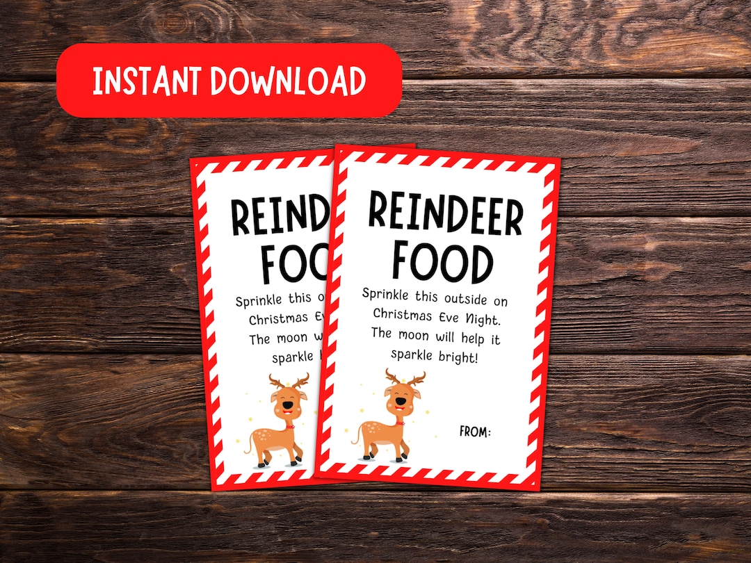 Reindeer Food Gift Tag, Reindeer Food Tag, Christmas Gift Tag, Holiday ...