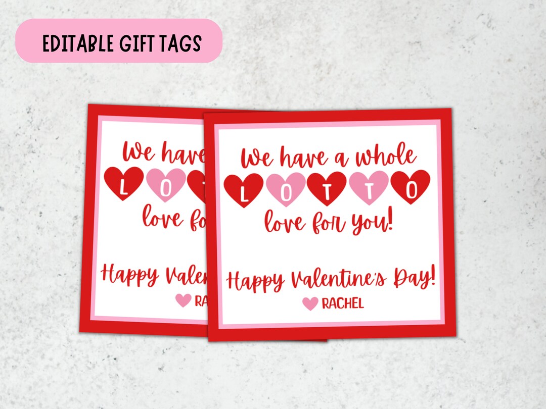Valentine's Lottery Gift Tag, Lottery Gift Tags, Scratch off Gift Tag ...