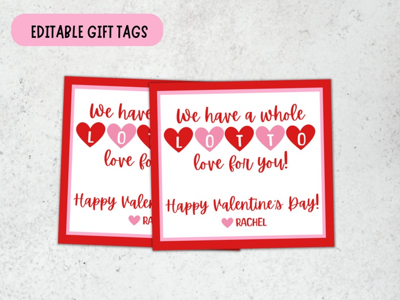 Valentine's Lottery Gift Tag, Lottery Gift Tags, Scratch off Gift Tag ...