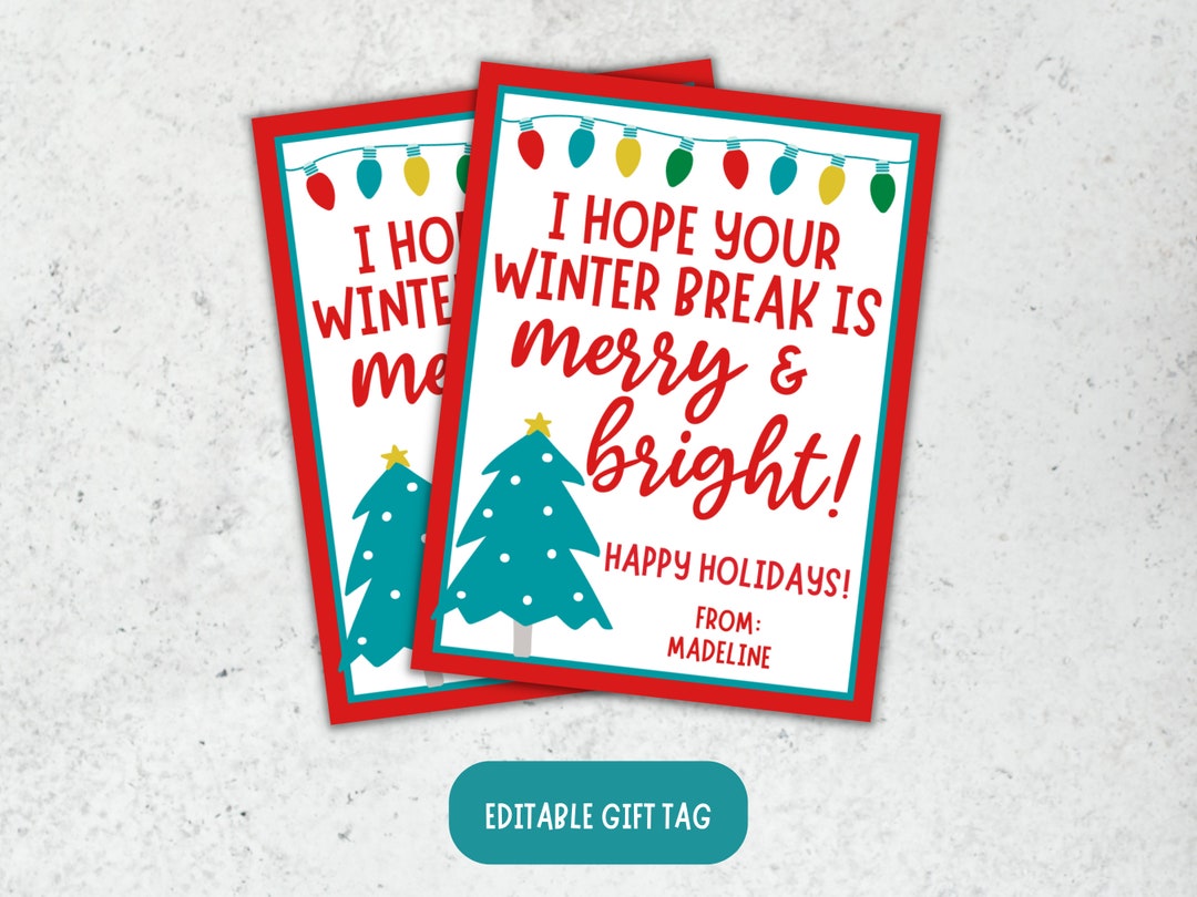 Christmas Gift Tags, Merry and Bright Gift Tag, Teacher Gift Tag ...