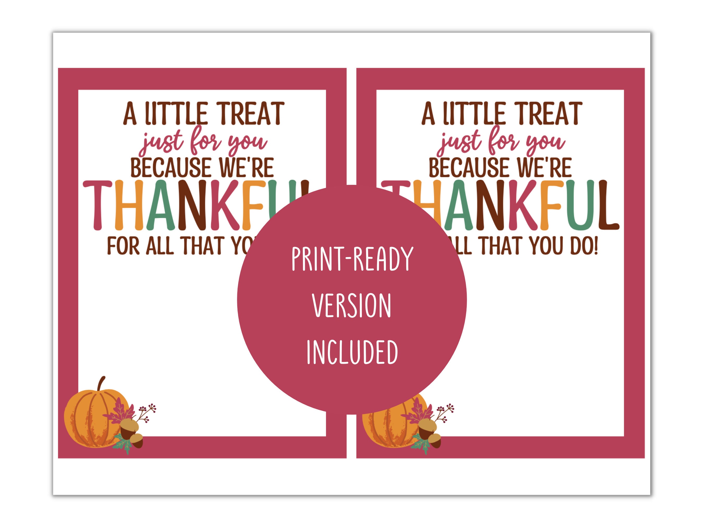 Editable Thanksgiving Gift Card Holder Digital Download, Teacher/staff ...