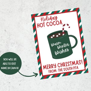 Christmas Gift Tags, Hot Cocoa Gift Tag, Teacher Gift Tag - Etsy