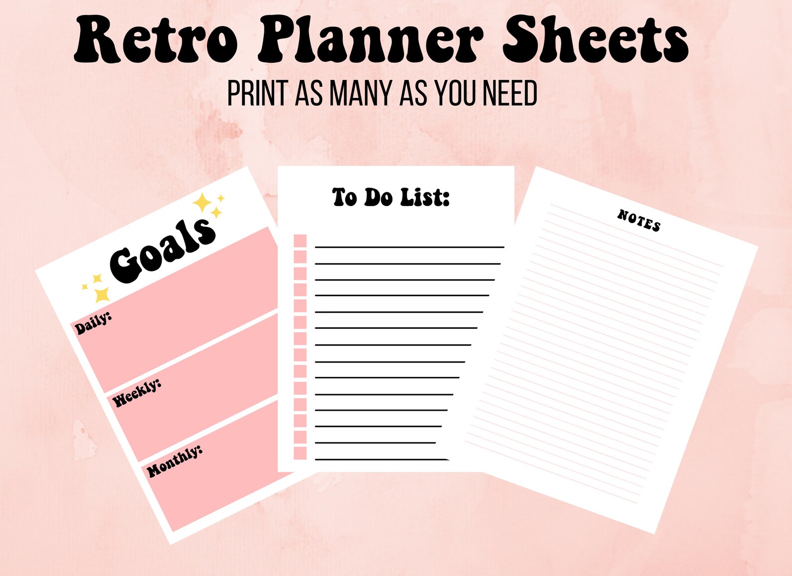 Retro Printable Planner Sheets Printable Planner Weekly | Etsy