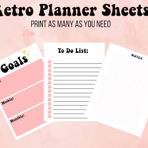 Retro Printable Planner Sheets Printable Planner Weekly | Etsy