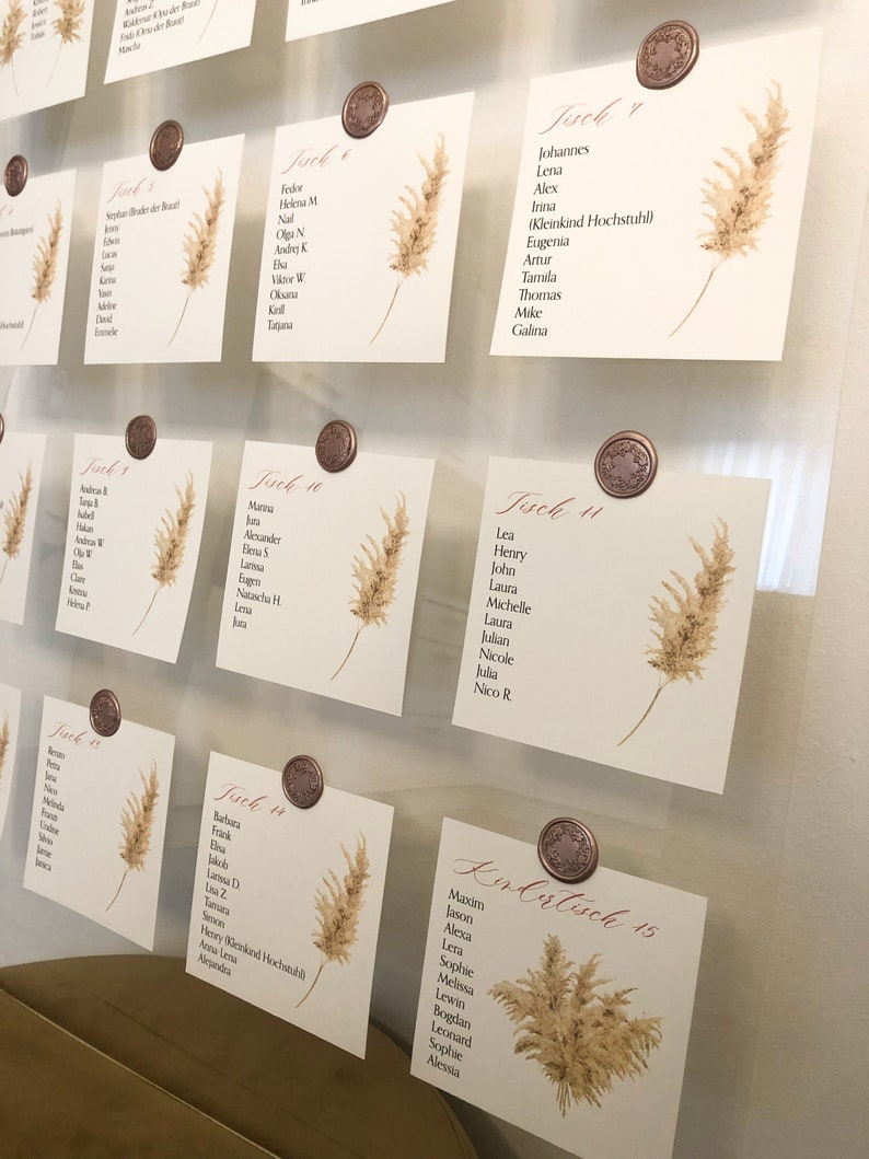 Acrylic Seating Plan/table Plan Wedding Boho - Etsy