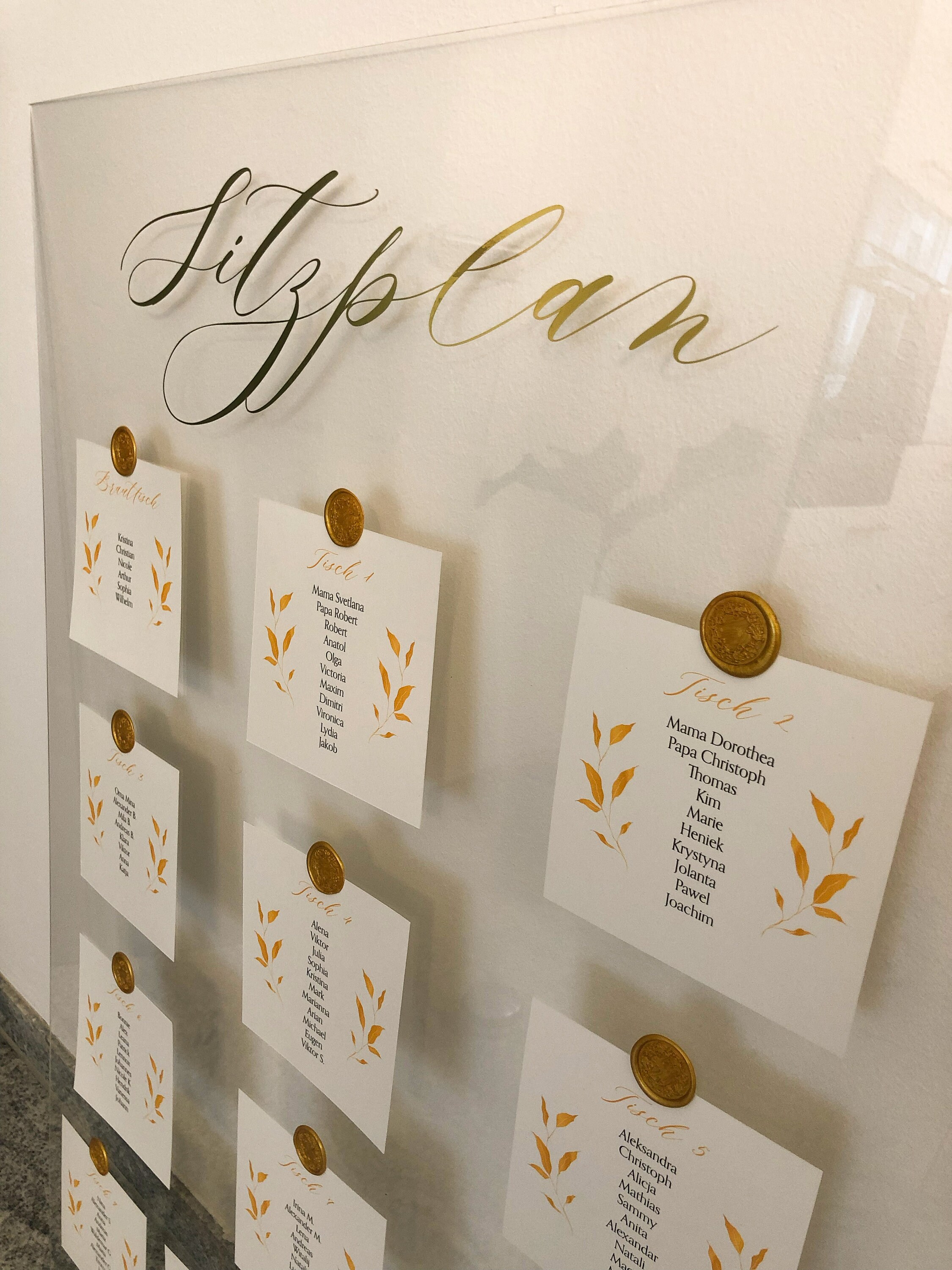 Acrylic Seating Plan/table Plan Wedding Gold - Etsy