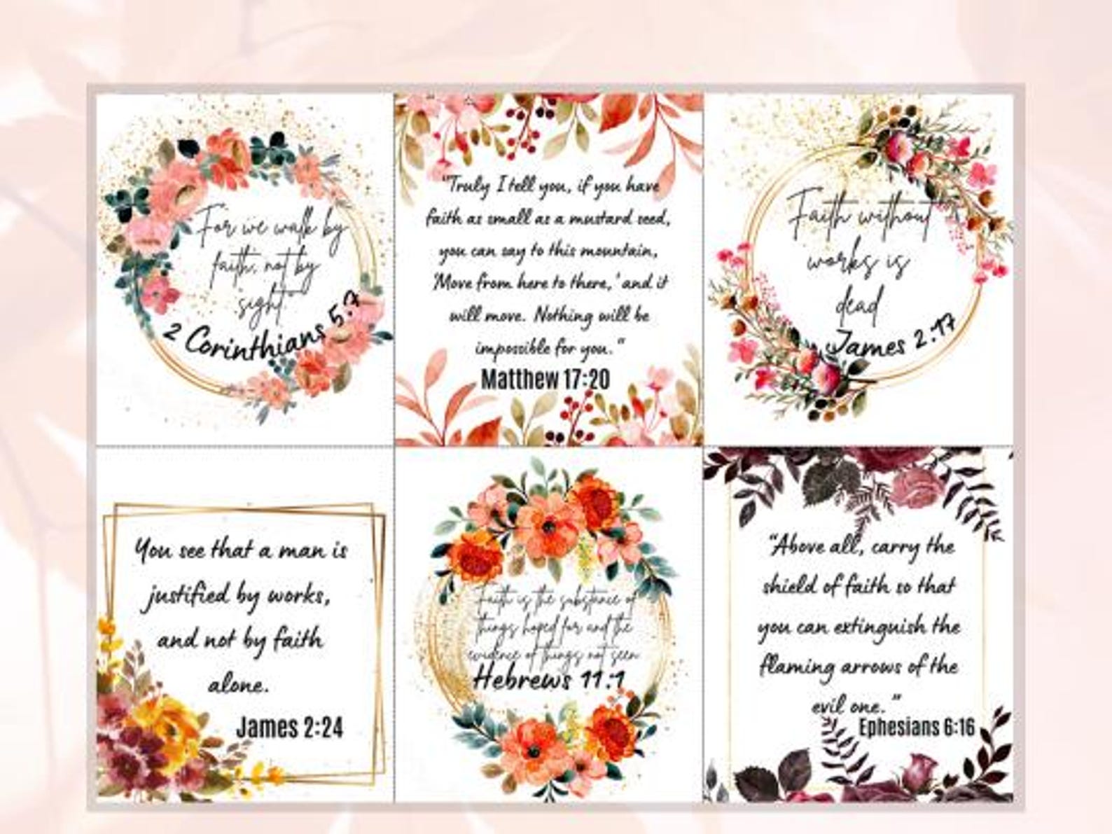 Beautiful Printable Scripture Cards| Encouraging Bible Verses| 12 ...