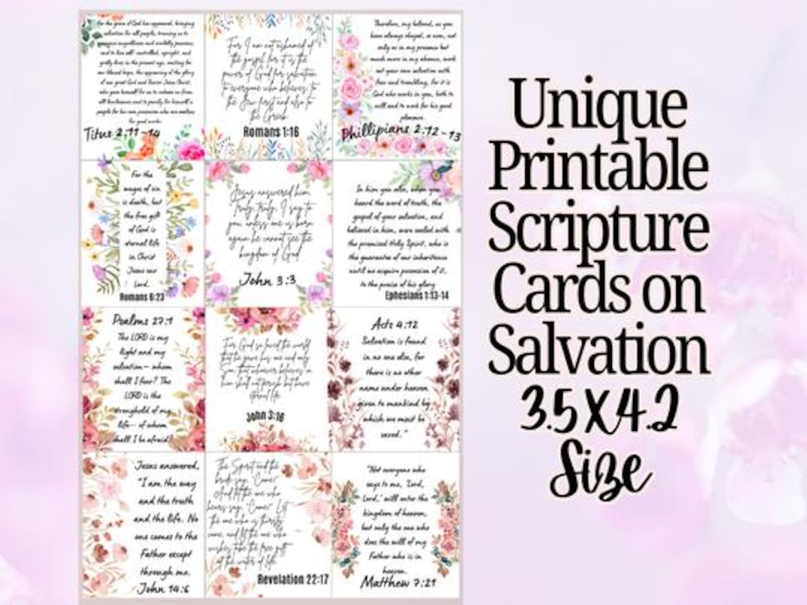 Beautiful Printable Scripture Cards| Bible Verses| 12 Scriptures on ...