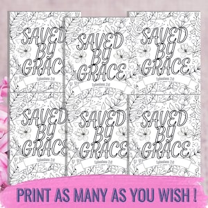 Saved by Grace Coloring Sheet| Scripture Coloring Sheet| Printable ...