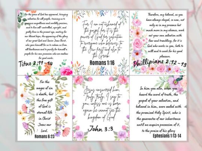 Beautiful Printable Scripture Cards| Bible Verses| 12 Scriptures on ...
