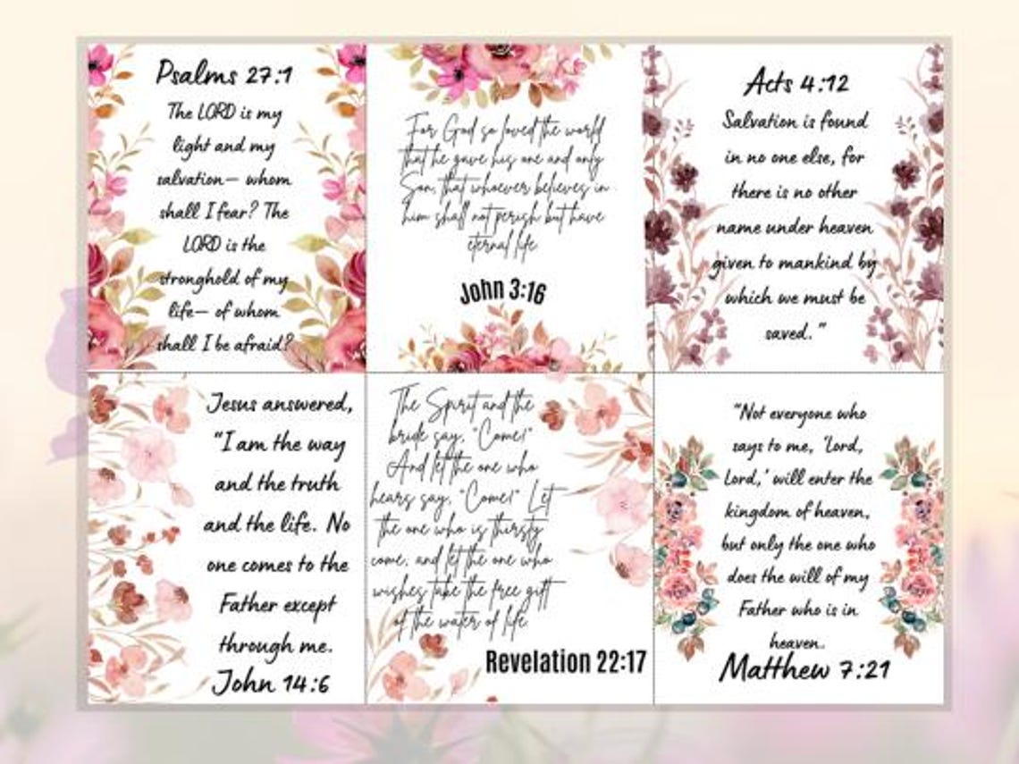 Beautiful Printable Scripture Cards| Bible Verses| 12 Scriptures on ...