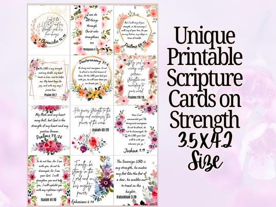Beautiful Printable Scripture Cards| Encouraging Bible Verses| 12 ...