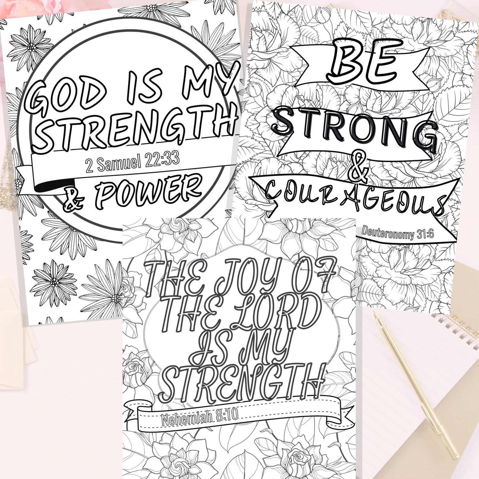 3 Strength Coloring Pages| Bible Coloring Sheets on Strength| Printable ...