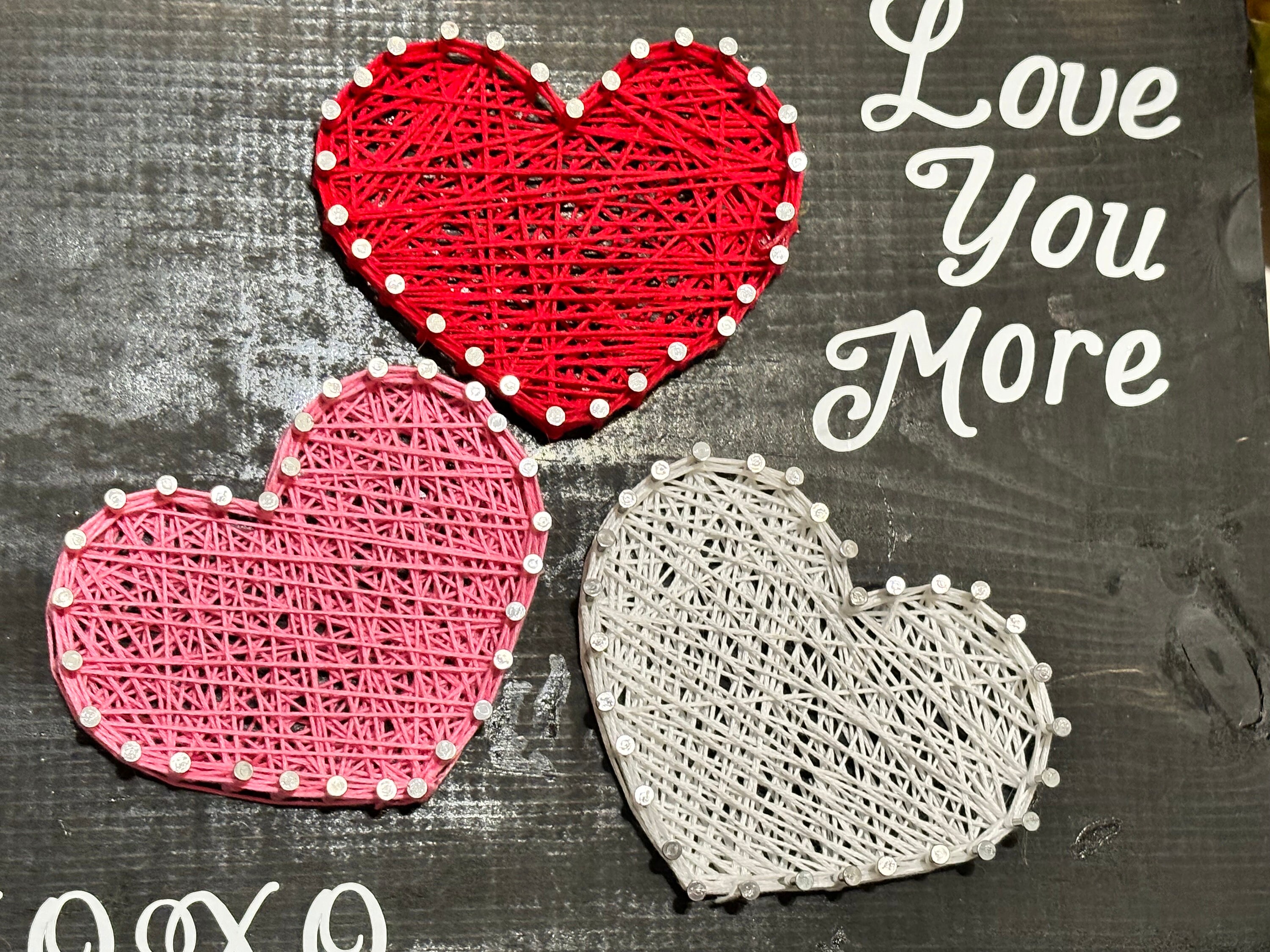 Love You More String Art - Hearts String Art - Valentine’s Day Wall ...