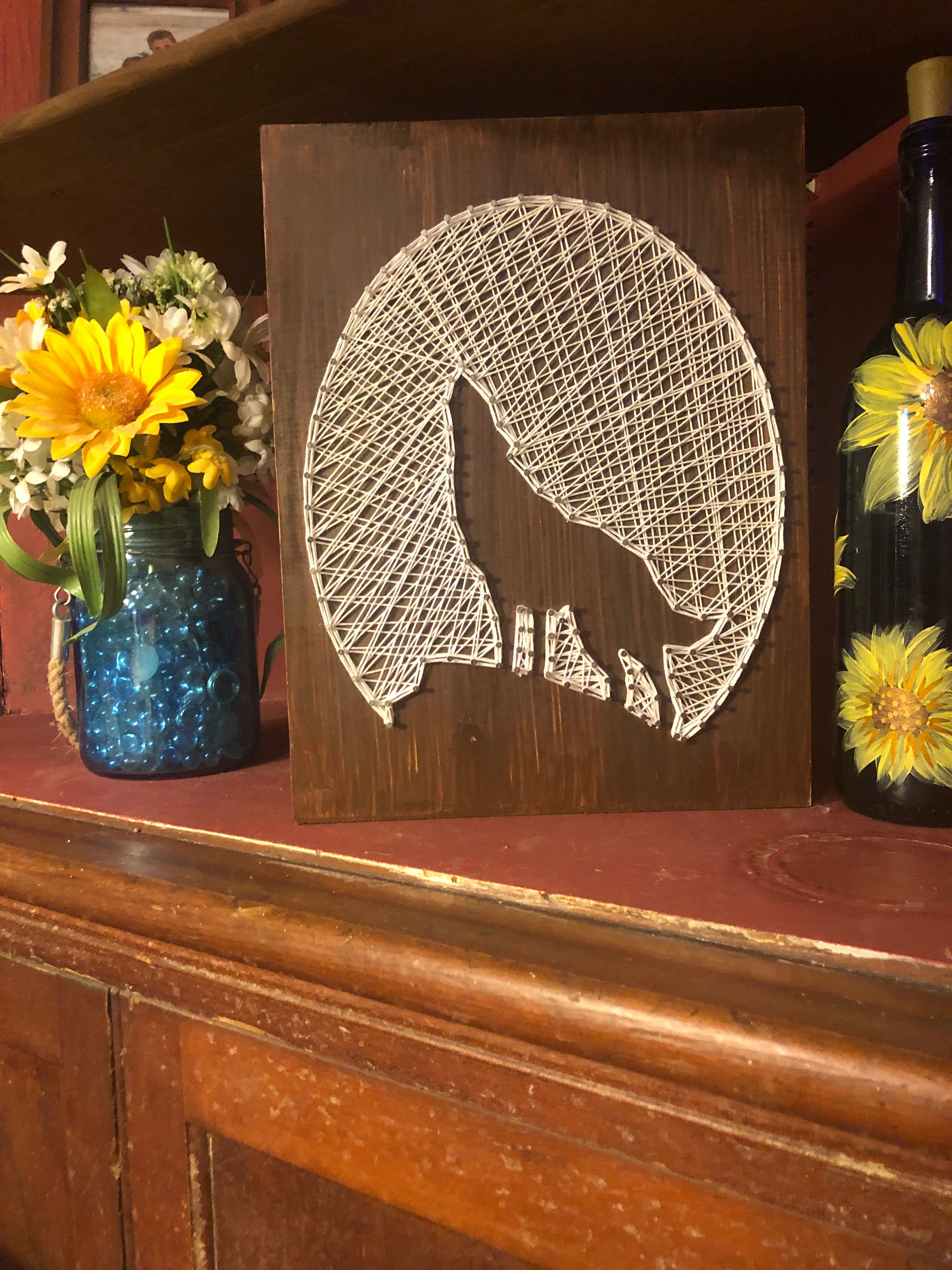 Howling Wolf String Art Wall Decor - Etsy