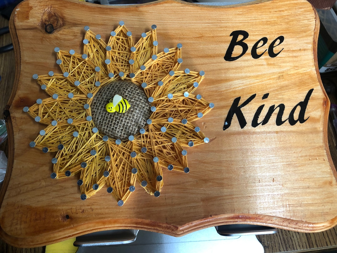 Bee Kind Sunflower String Art Wall Decor - Etsy