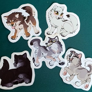 Cute Chibi Wolf Stickers | Matte Vinyl Sticker - Etsy