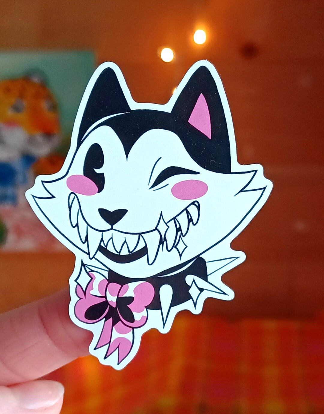 Vintage Cartoon Winking Cat Sticker | Matte Vinyl Sticker - Etsy
