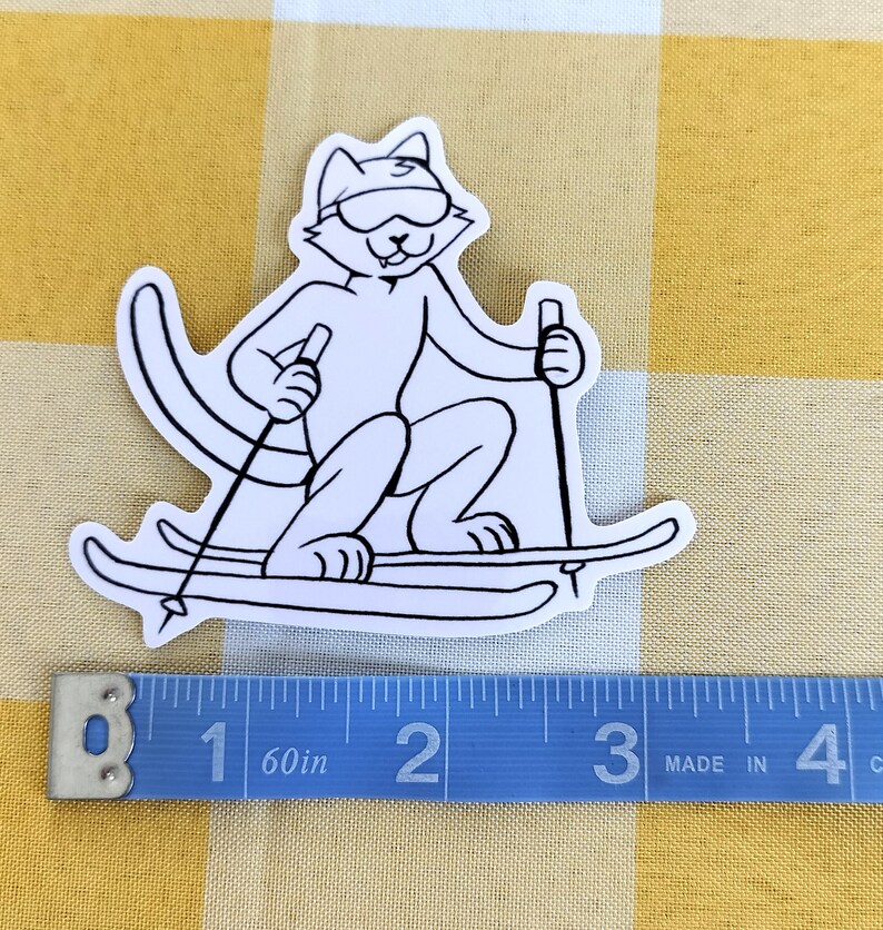 Outdoor Hobby Cats Stickers | Skiing and Hiking | Gloss Vinyl Die Cut ...