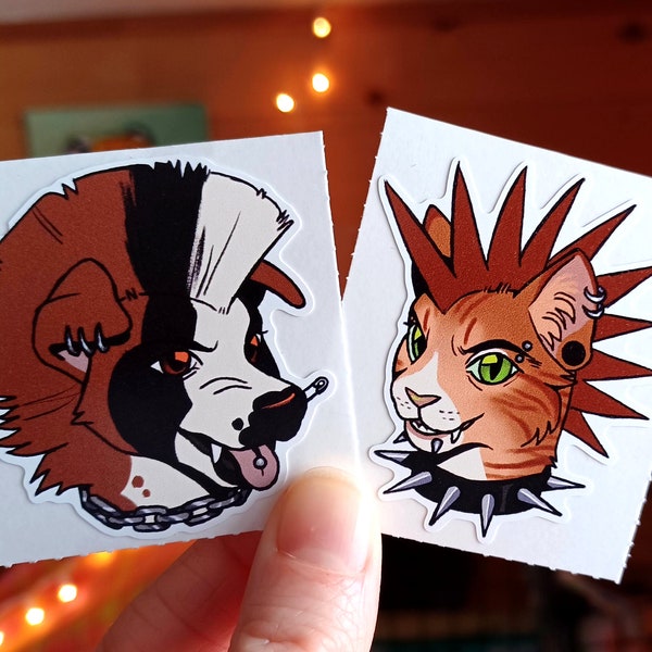 Cute Chibi Wolf Stickers Matte Vinyl Sticker - Etsy