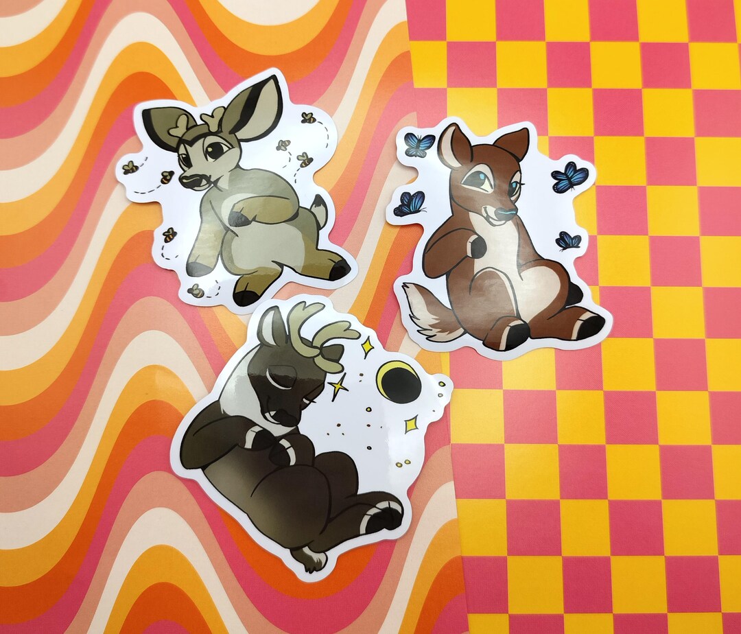 Chibi Deer Sticker Set | Glossy Vinyl Decals - Etsy