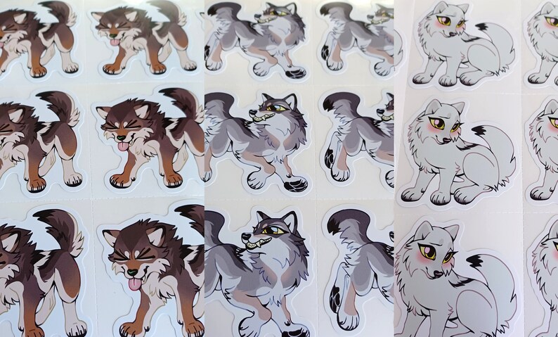 Cute Chibi Wolf Stickers Matte Vinyl Sticker - Etsy
