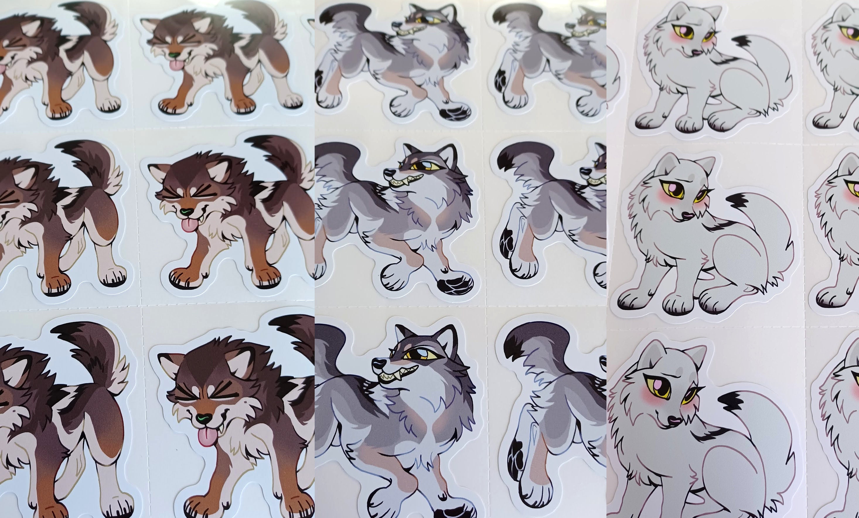 Cute Chibi Wolf Stickers Matte Vinyl Sticker - Etsy