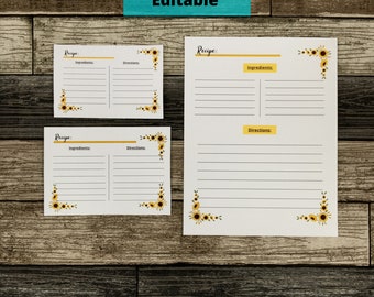 Sunflower Recipe Box - Etsy