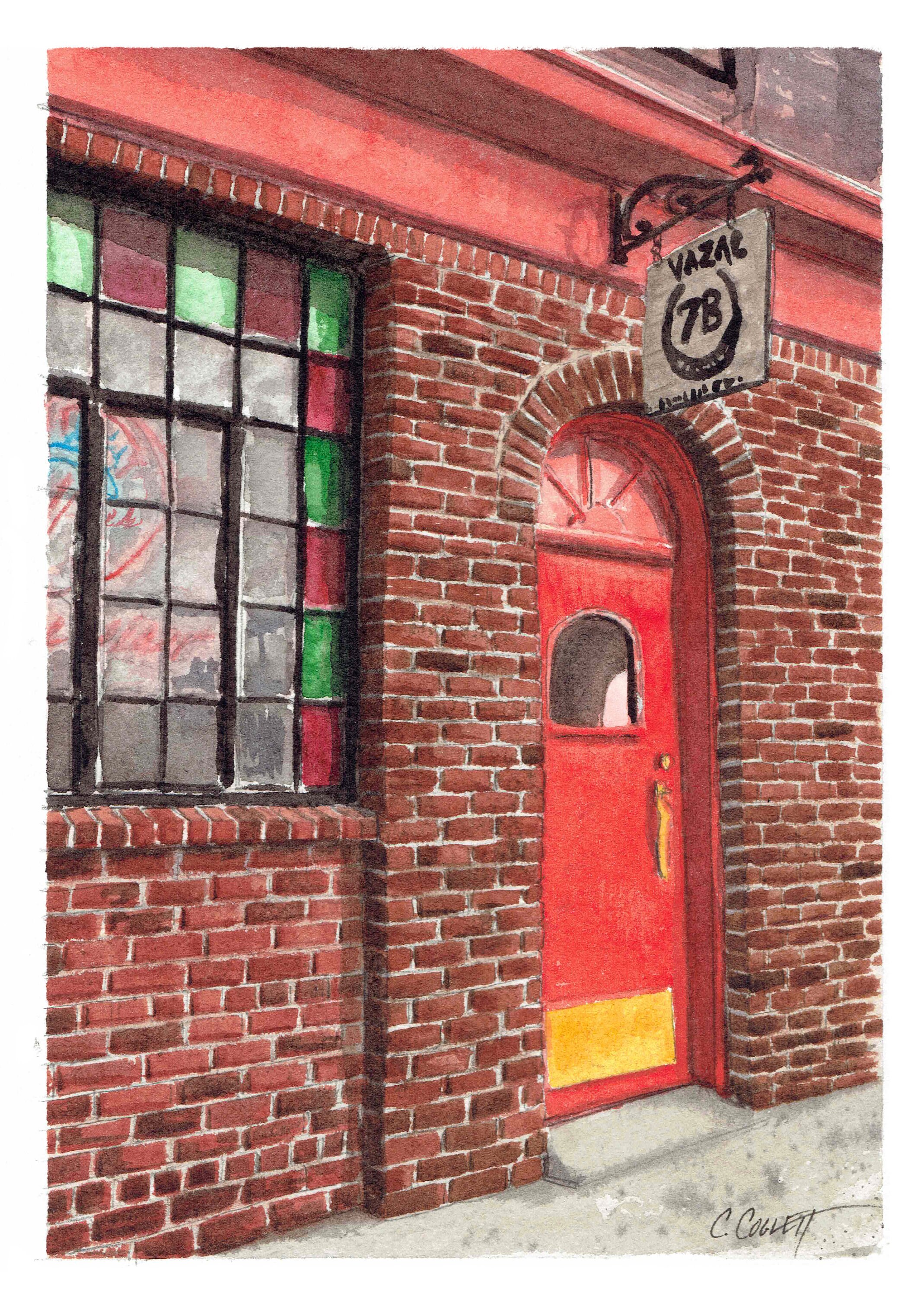 7B Bar - Legendary NYC Dive Bar Watercolor Print - East Village - Etsy