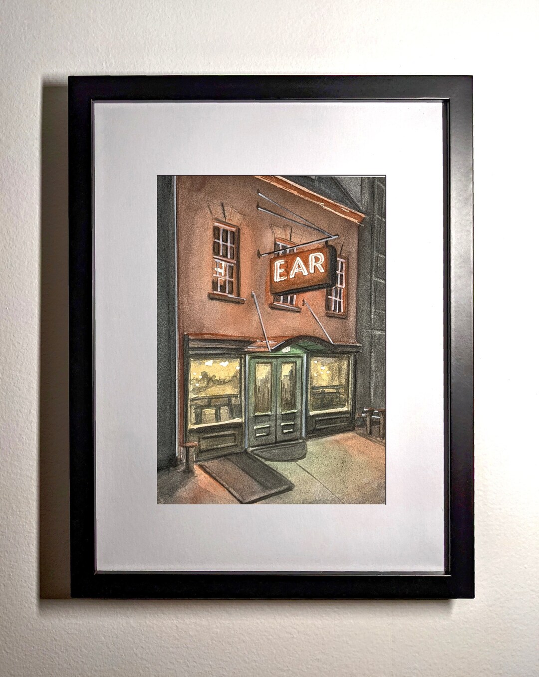 Ear Inn Bar - 5x7" Historic Landmark NYC Bar Watercolor Print ...