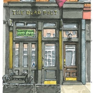 The Dead Poet - NYC Dive Bar Watercolor Print - Upper West Side - Etsy
