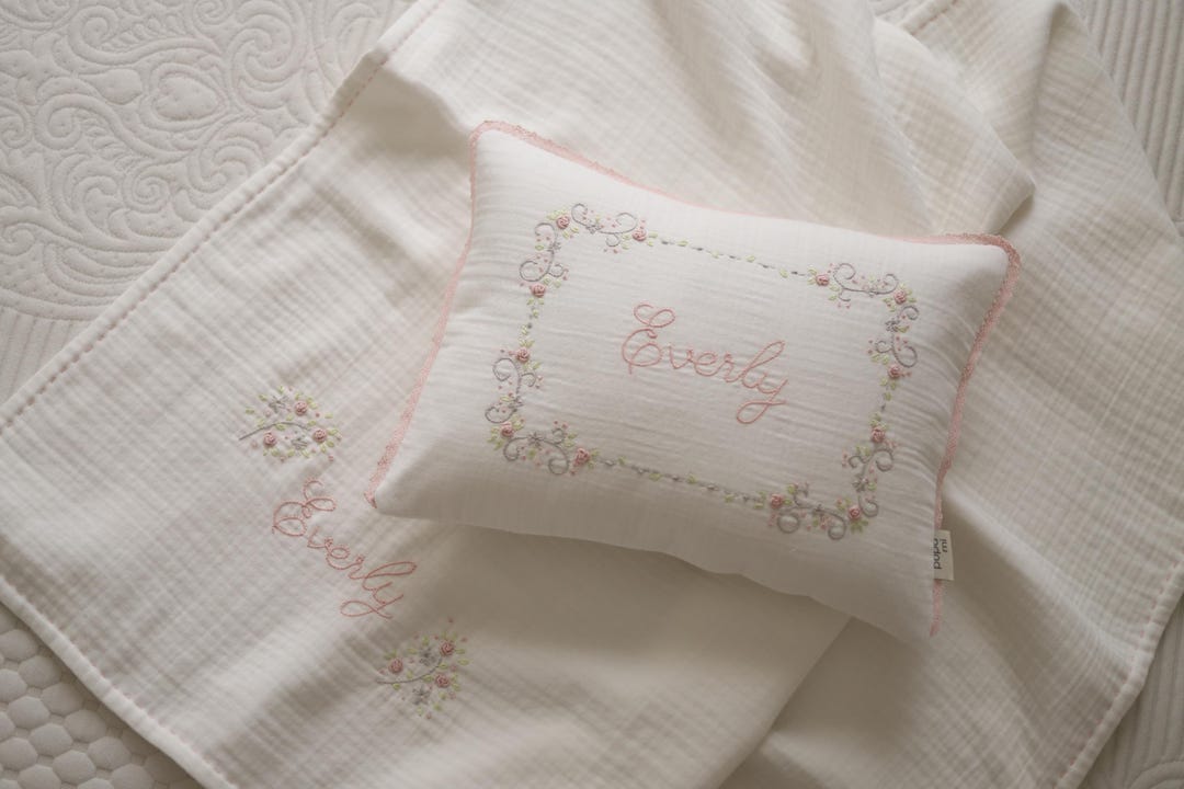 Personalized Baby Gift Set, Name Embroidered Baby Pillowcase & Blanket ...