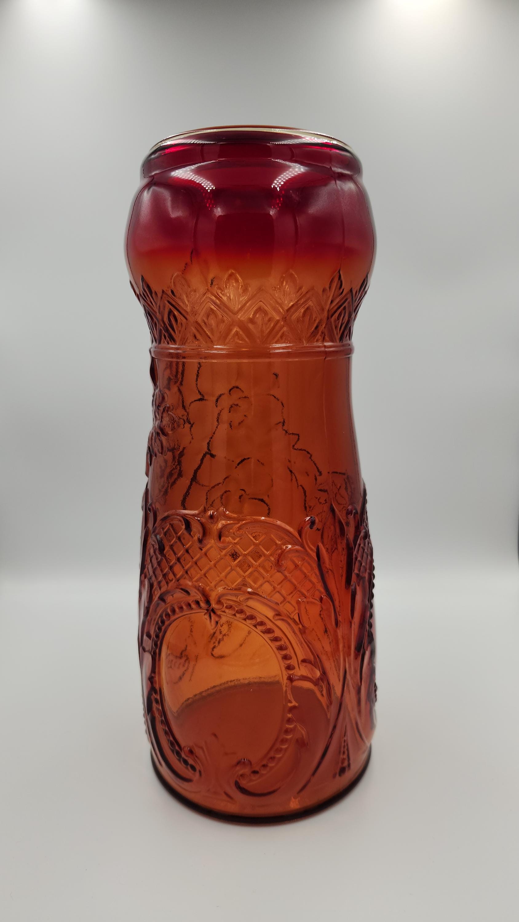 Indiana Glass Tiara Exclusive Amberina/sunset Vase 15" ***RARE*** - Etsy