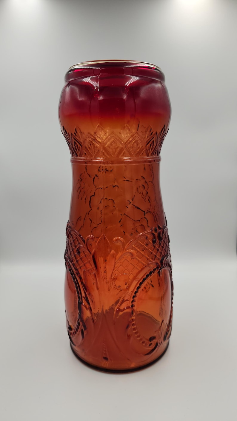Indiana Glass Tiara Exclusive Amberina/sunset Vase 15" ***RARE*** - Etsy
