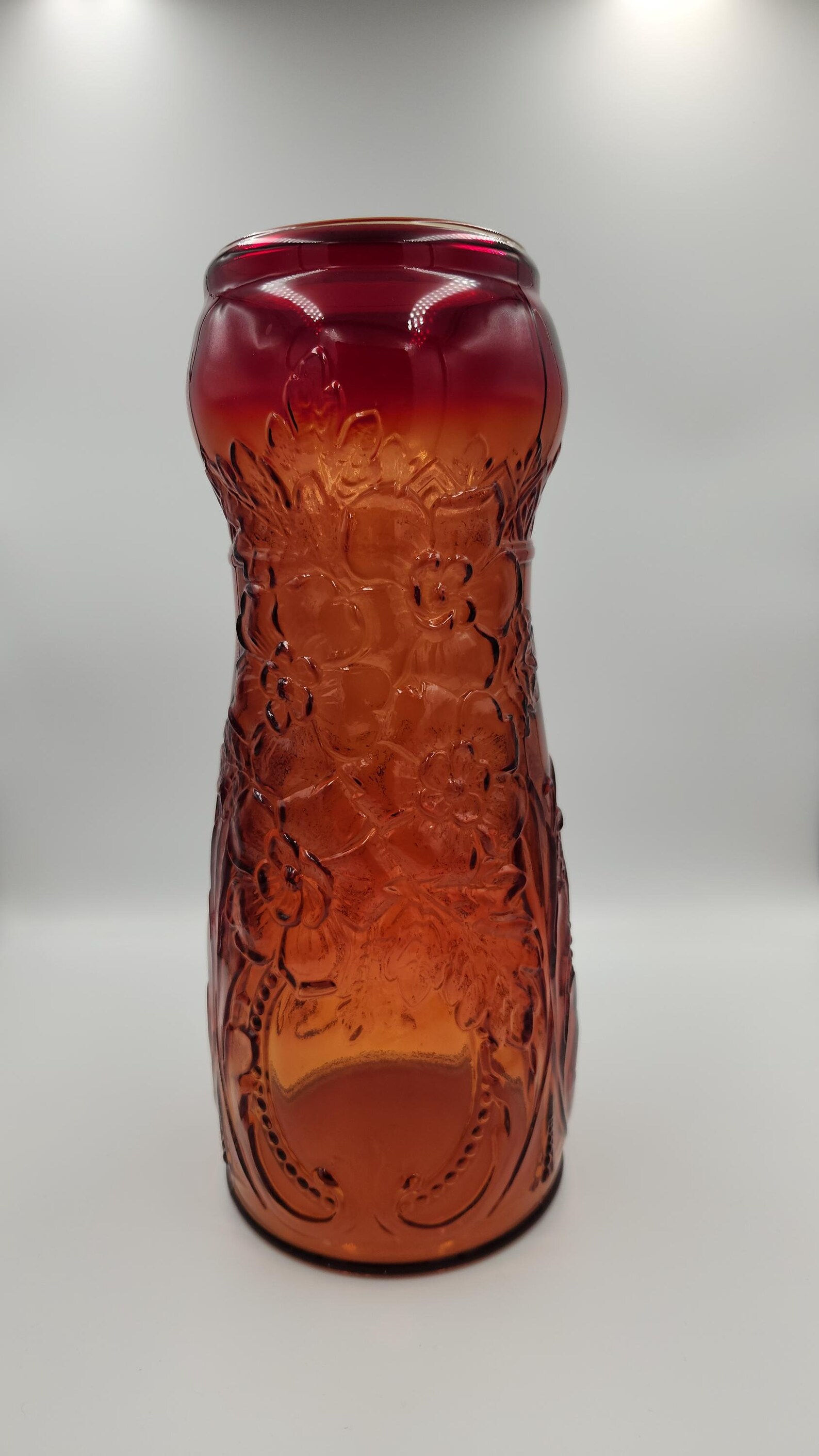 Indiana Glass Tiara Exclusive Amberina/sunset Vase 15" ***RARE*** - Etsy