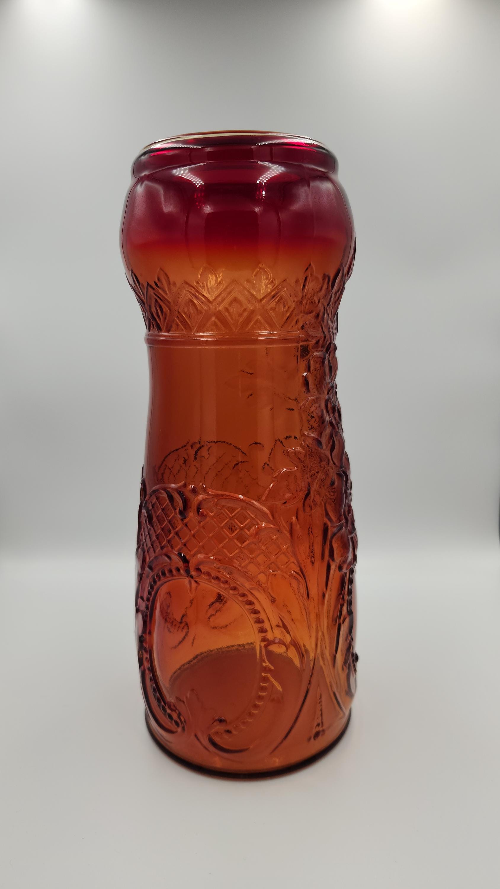 Indiana Glass Tiara Exclusive Amberina/sunset Vase 15 RARE - Etsy