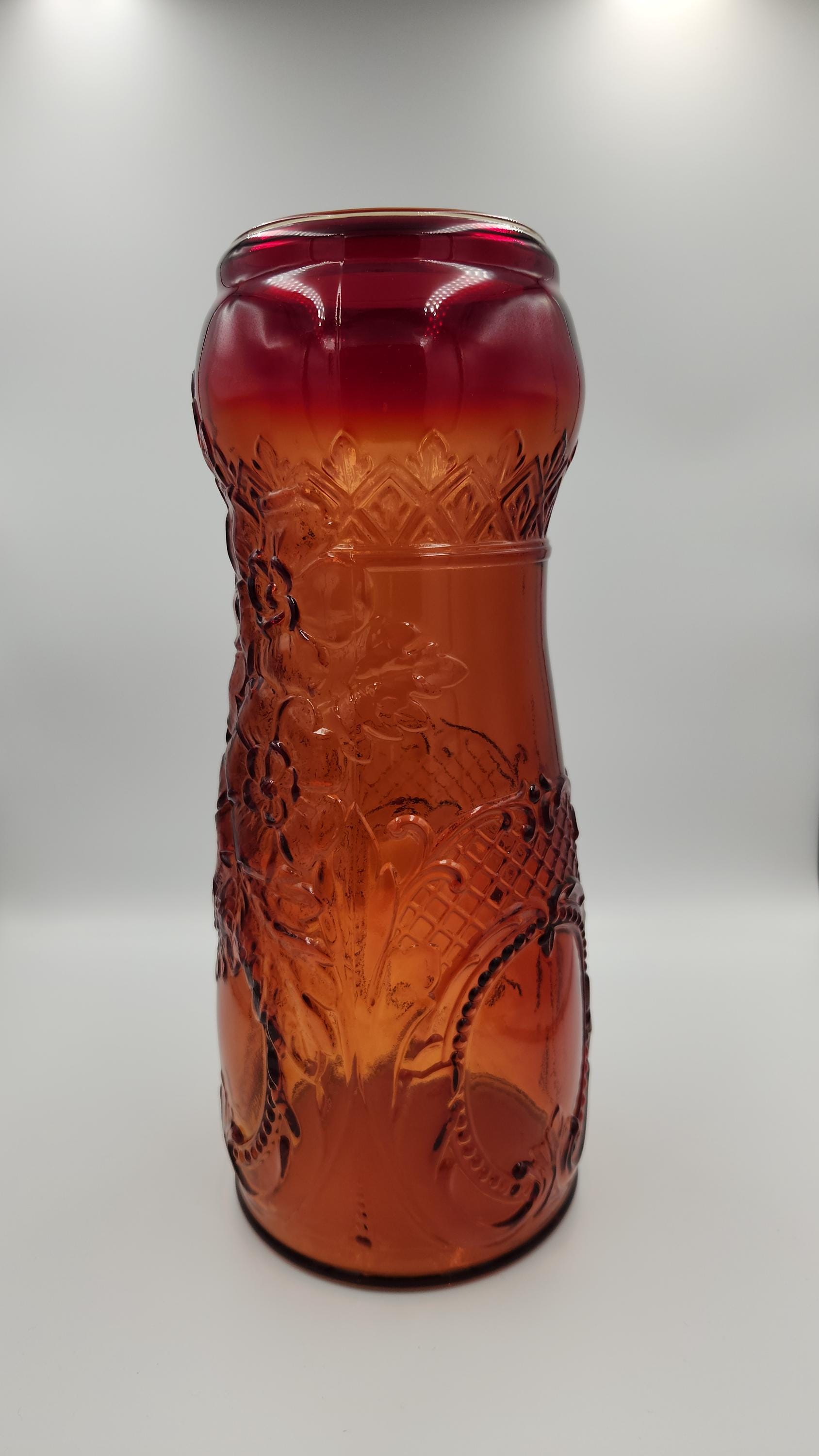 Indiana Glass Tiara Exclusive Amberina/sunset Vase 15" ***RARE*** - Etsy