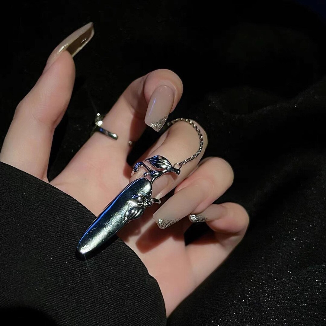 1 1 Flower Shield Fingernail Finger Tip Stackable Adjustable - Etsy