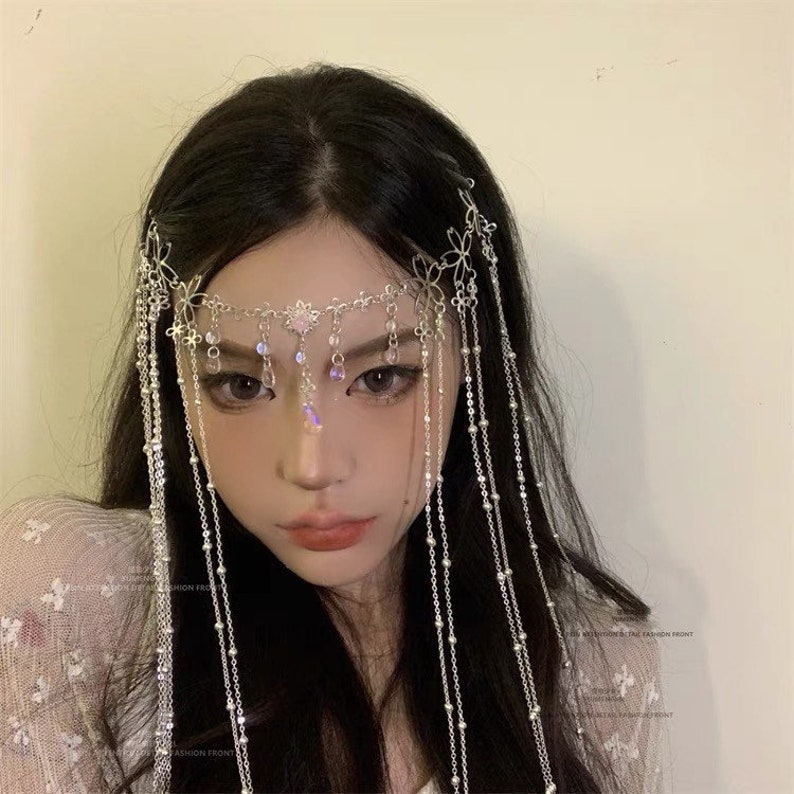 Wire Elf Princess Floral Hair Chain Headpiece Ladies - Etsy