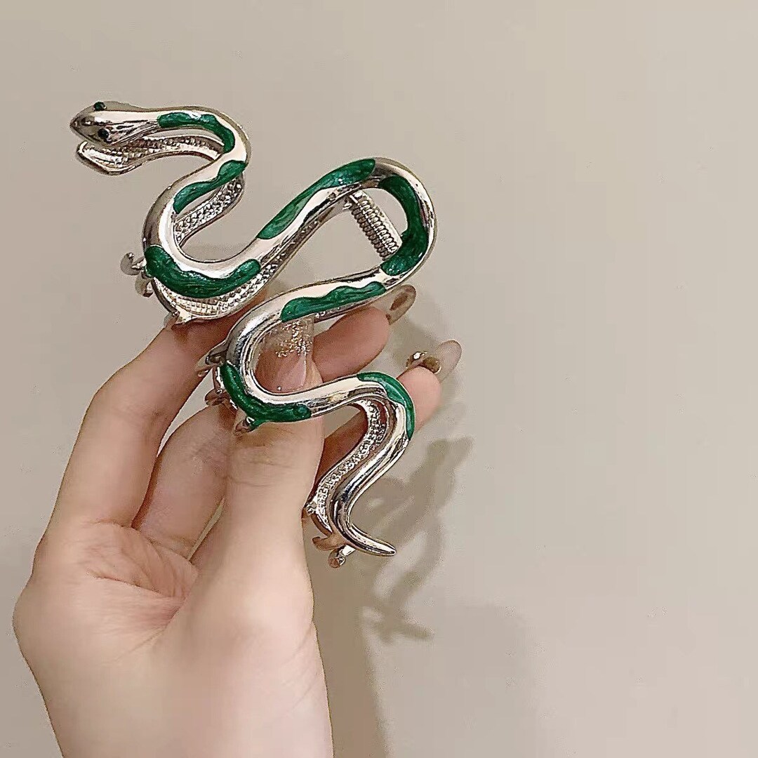 Green Python Snake Hair Clip Hair Claw Hair Head Accessories - Etsy