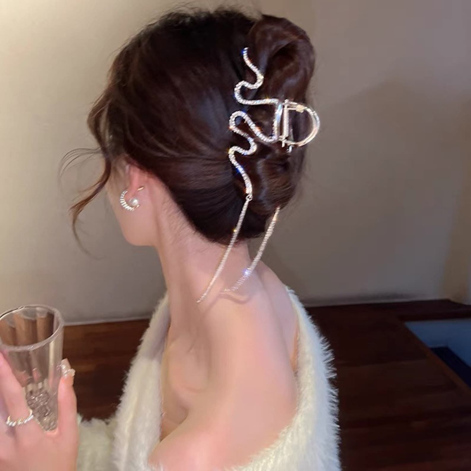 Wavy Dangling Tassel Chain Hair Clip Hair Claw Hair Head - Etsy