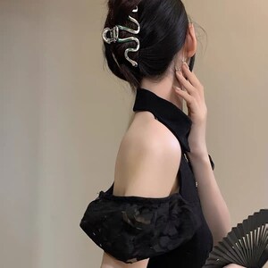 Green Python Snake Hair Clip Hair Claw Hair Head Accessories - Etsy