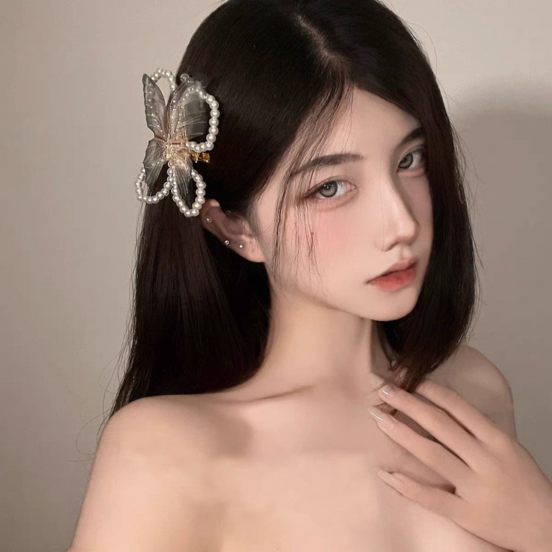 Pearl Butterfly Brooch Hair Clip Hair Accessories - Etsy