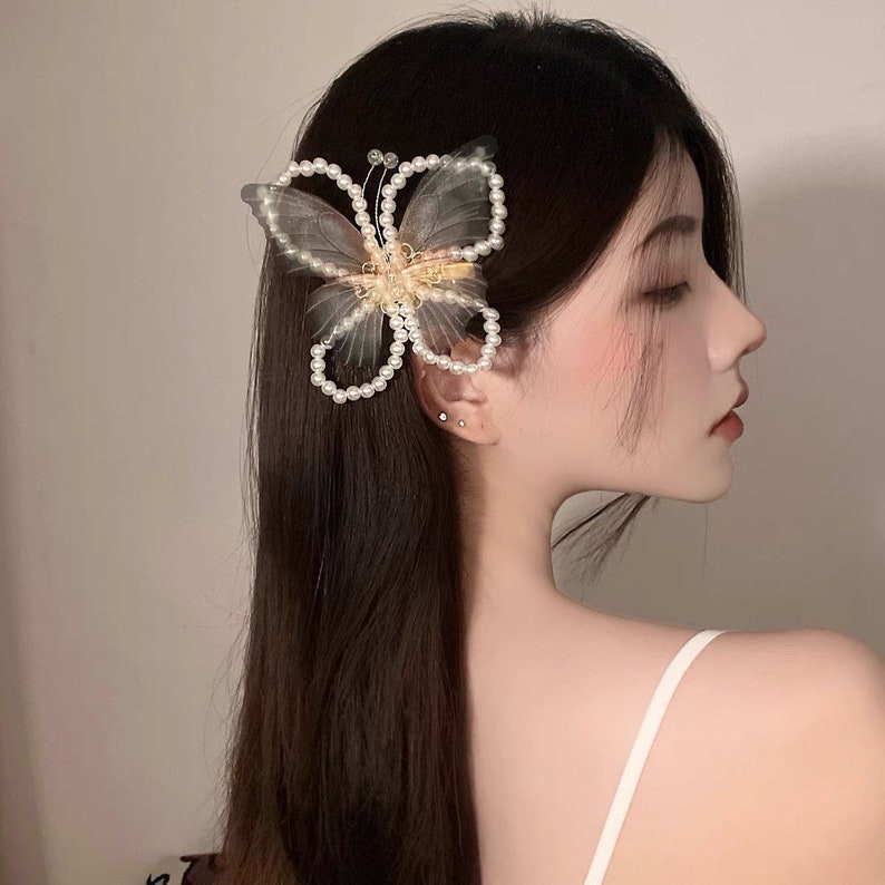 Pearl Butterfly Brooch Hair Clip Hair Accessories - Etsy