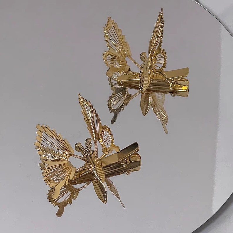 Silver Gold Butterfly Hair Clip Hair Accessories - Etsy