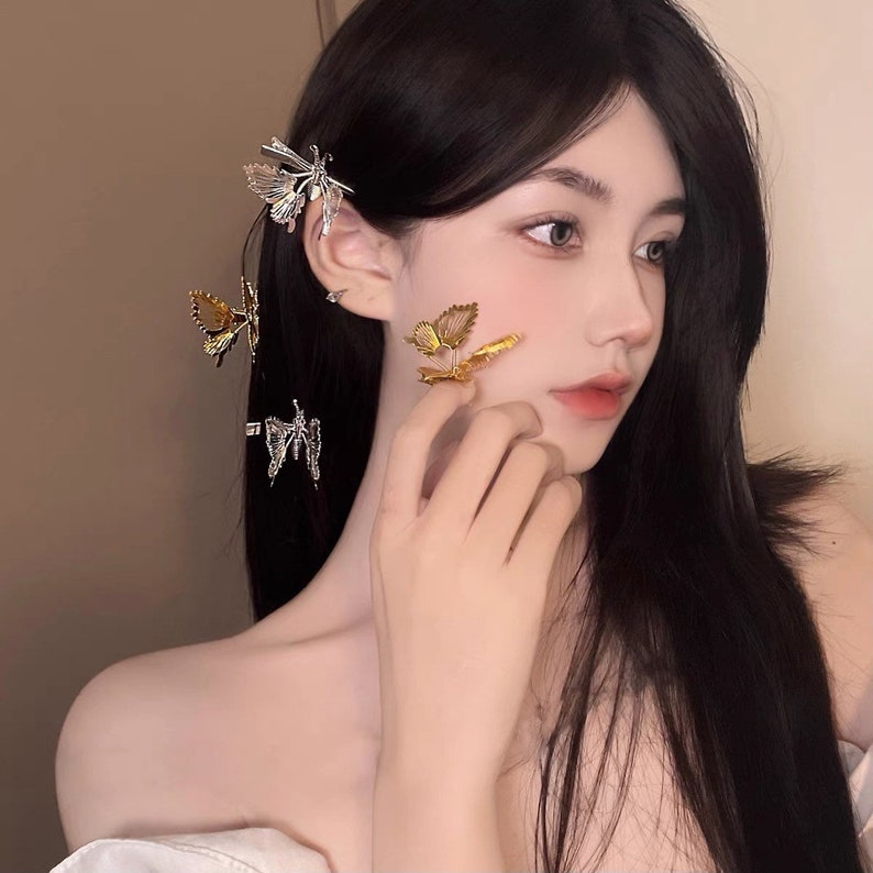 Silver Gold Butterfly Hair Clip Hair Accessories - Etsy