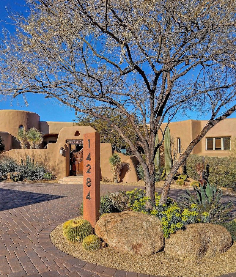 Tall Rusted Address Sign: Custom Driveway Marker - Etsy